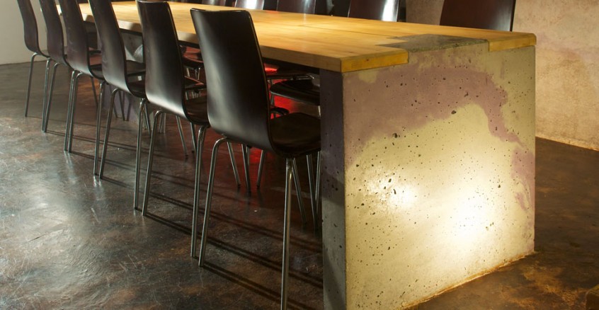 Concrete Table Wall and Bar by Sean Dunston | Concrete Exchange